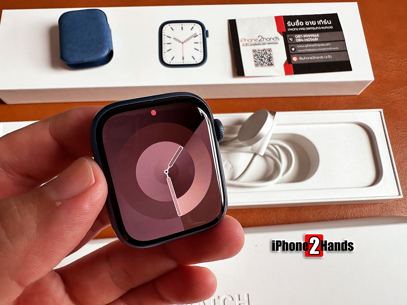 Apple Watch 7 สีน้ำเงิน 45MM GPS เครื่องศูนย์ไทย อุปกรณ์ครบกล่อง มือสอง ...